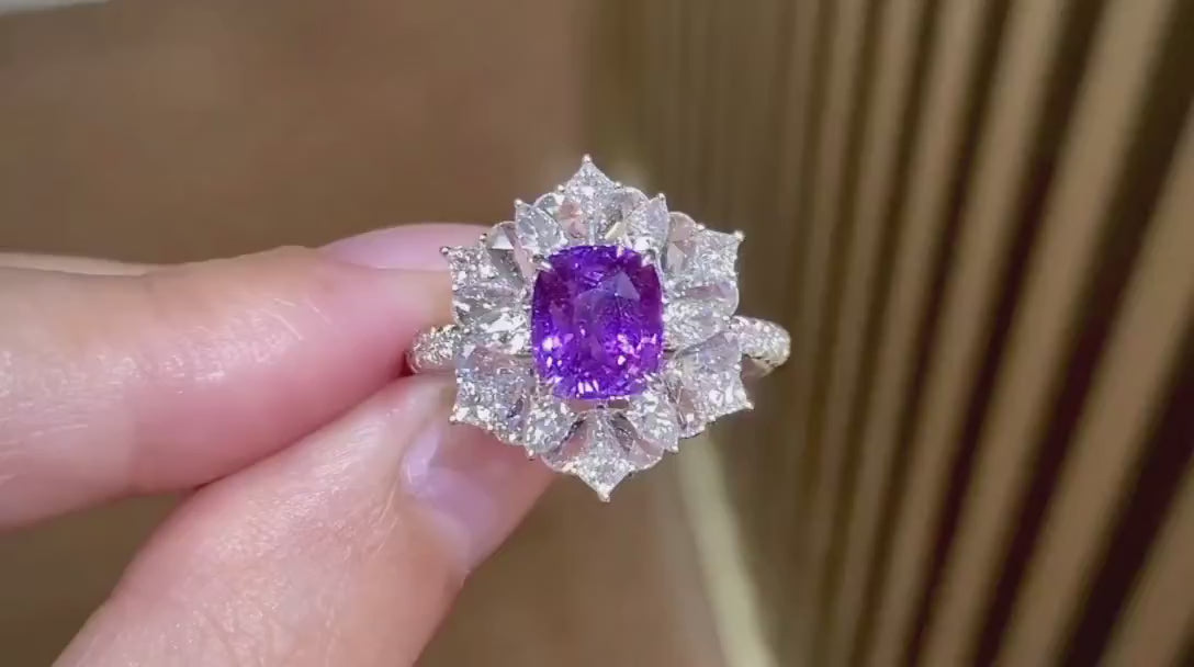 18K Non-Heat Purple Sapphire Ring – Valley Jewellery